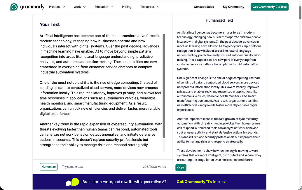 Grammarly AI Humanizer Review with AI-Detection Proof - Best AI ...